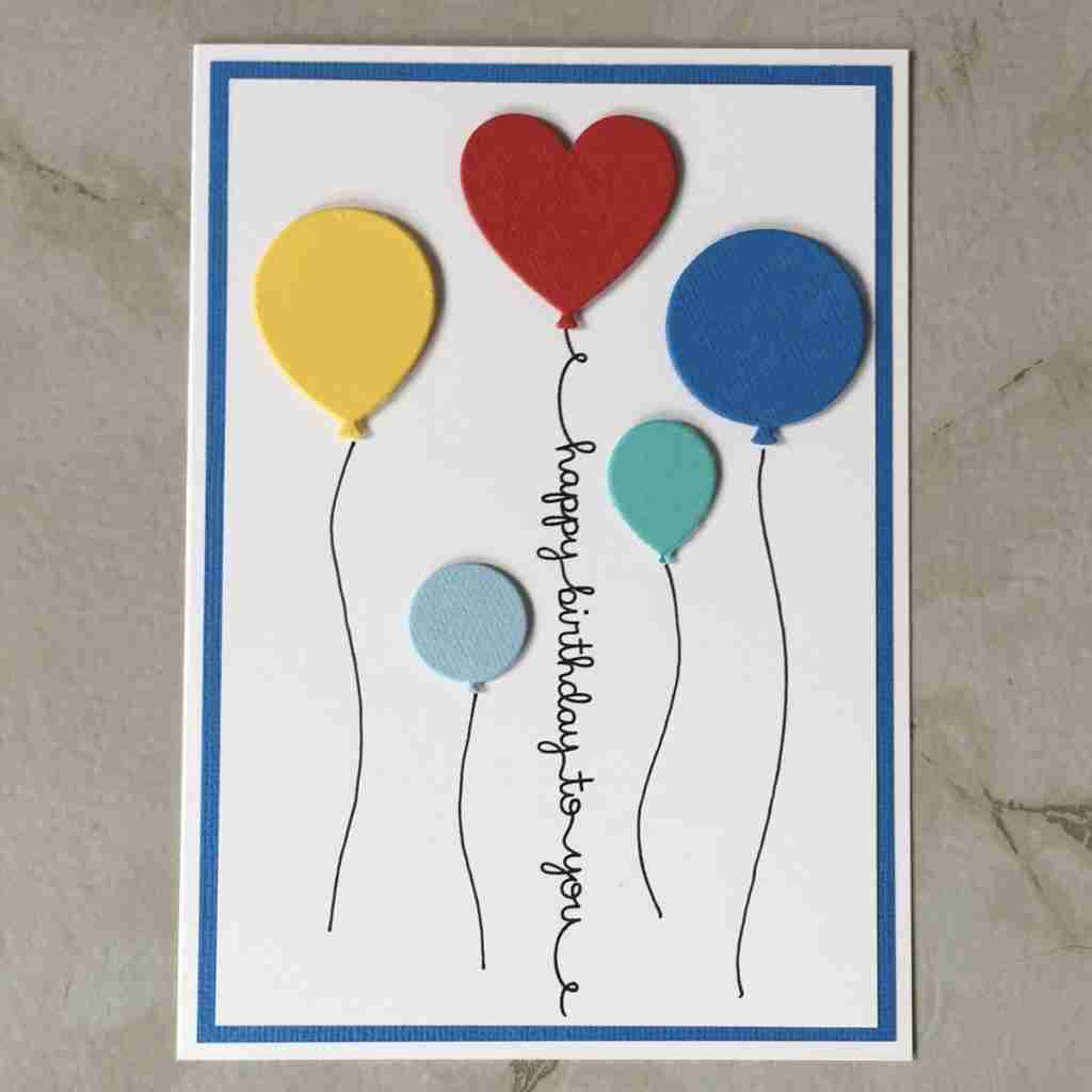 Happy Birthday Balloons Greeting Card - Handmade Recovery Cards
