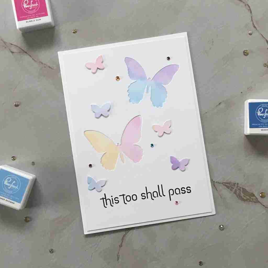 Fly Free 12-Step Slogan Butterfly Card - Handmade Recovery Cards