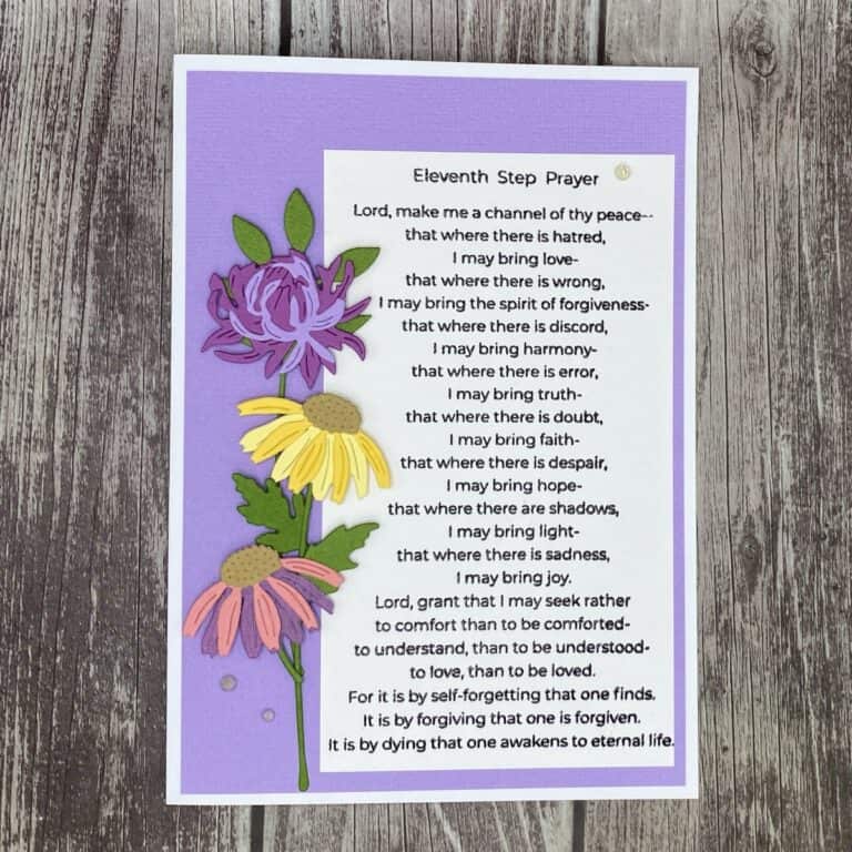 Eleventh Step Prayer Card - Handmade Recovery Cards